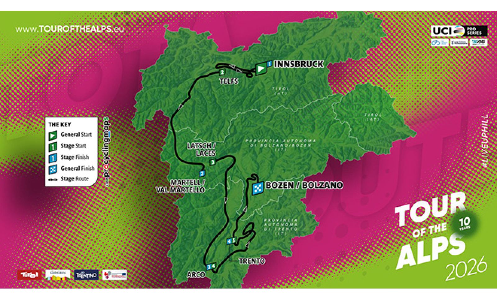TOUR OF THE ALPS. THE 10TH ANNIVERSARY EDITION TOUCHES THE 3 "CAPITALS ...